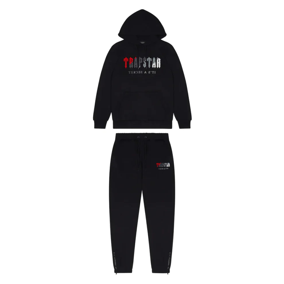 TRAPSTAR - Chenille Decoded Tracksuit - Sort/Rød – Dripwear.no